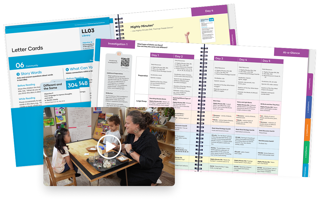 Preschool Curriculum Sample Materials - The Creative Curriculum